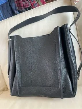 Calvin Klein | Bags | Calvin Klein Black Faux Pebbled Leather Shoulder ...